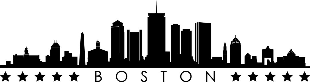 BOSTON Skyline Outline Silhouette Svg Eps Jpg Png - Etsy