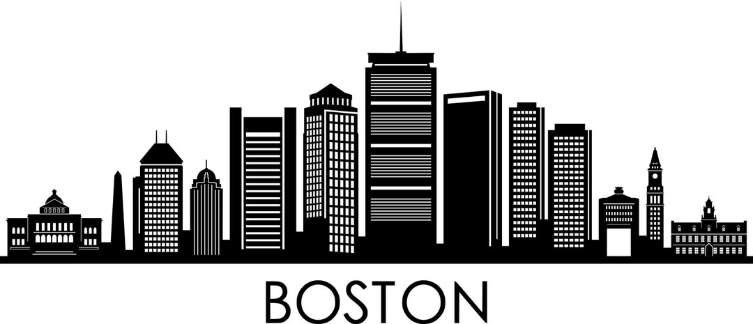 BOSTON City SKYLINE Outline Silhouette Vector Svg Eps Jpg Png - Etsy