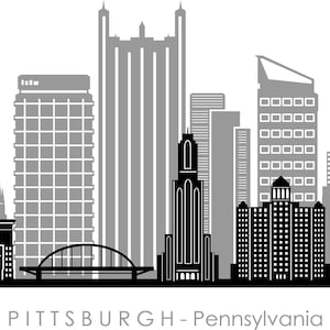 Pittsburgh Skyline Outline Svg - Etsy