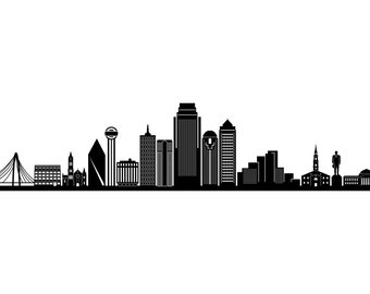 Dallas Texas Skyline Silhouette Svg - Etsy