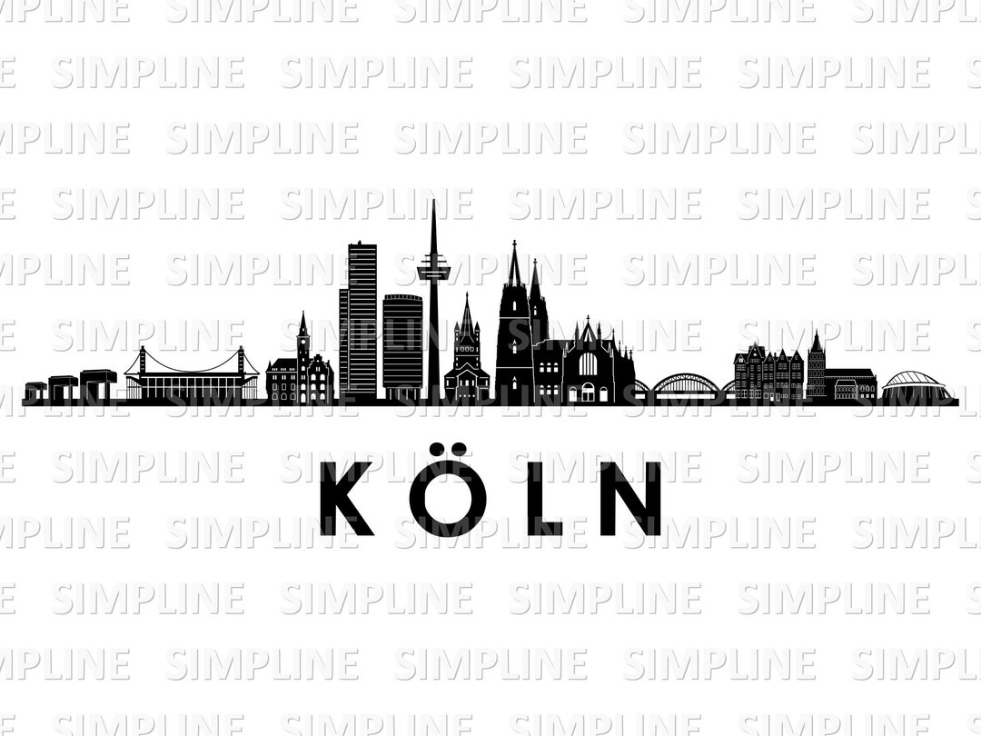 KÖLN NRW Deutschland SKYLINE City Umriss Silhouette Vektor Grafik svg ...