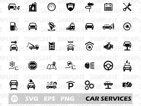 Car WORKSHOP ICON SET Svg Eps Png | Etsy