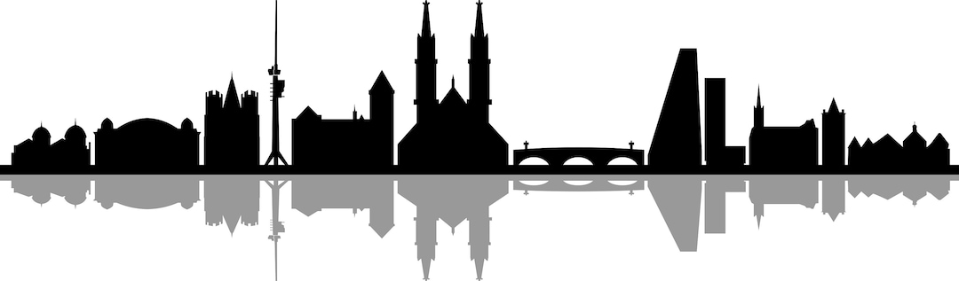 BASEL SWITZERLAND Skyline Outline Silhouette Vector Svg Eps Jpg Png - Etsy