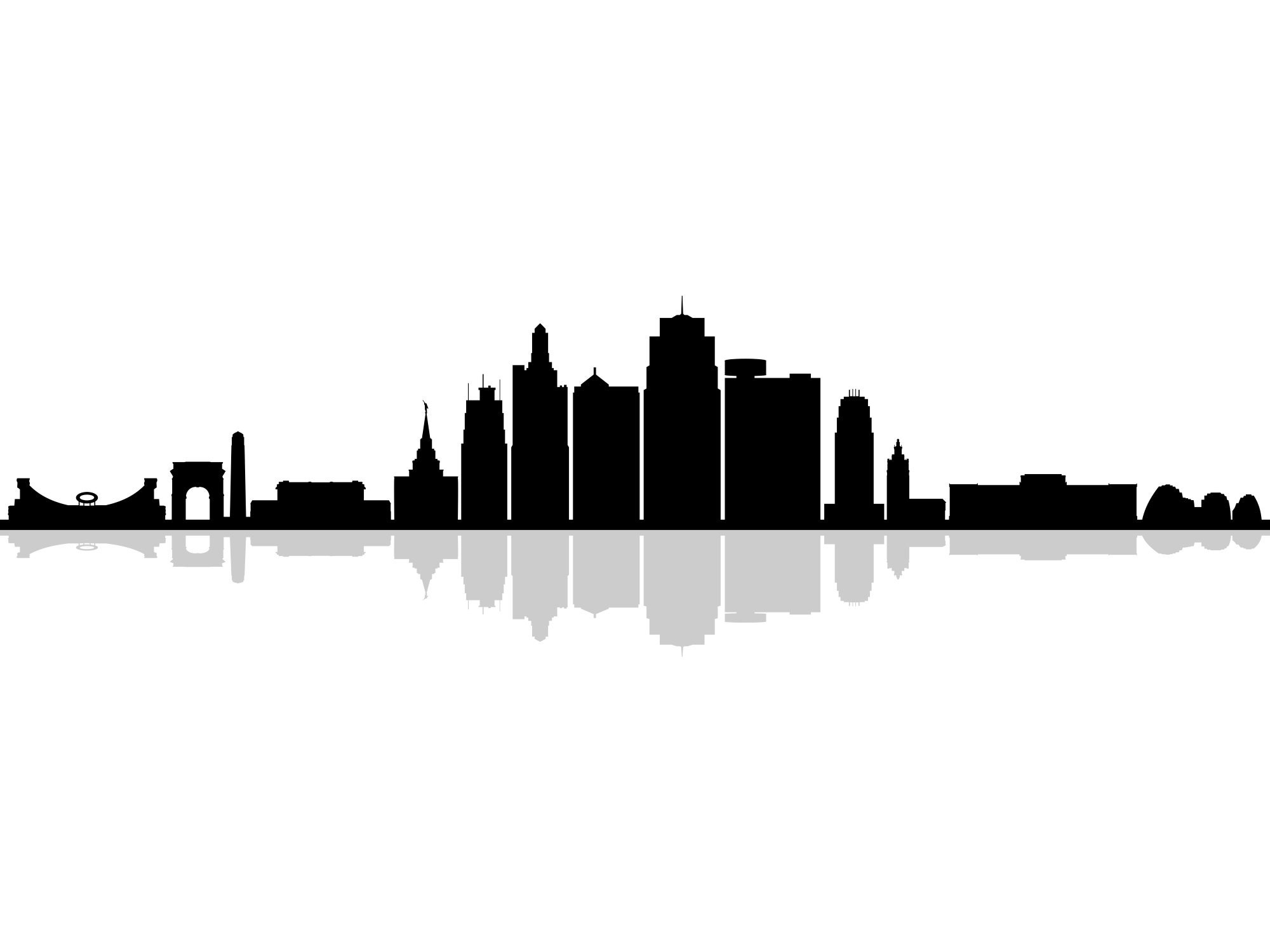 Kansas City Skyline Silhouette Kansas City Skyline Silhouette Beach