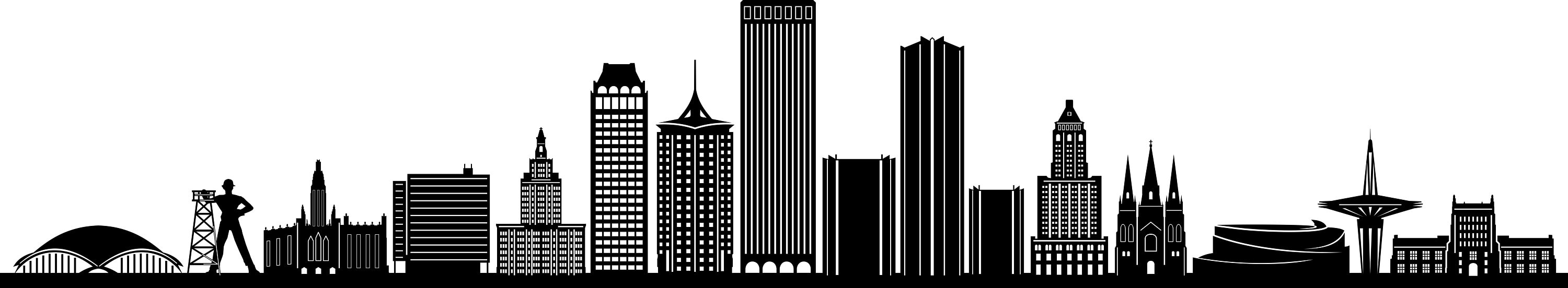 TULSA CITY Oklahoma SKYLINE Outline Silhouette Vector Svg Eps Jpg Png ...