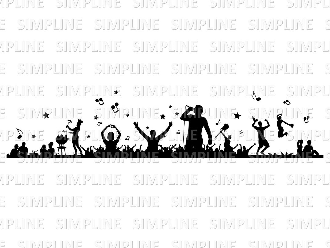 PARTY CONCERT MUSIC Outline Silhouette Vector Graphics Svg Eps Jpg Png ...