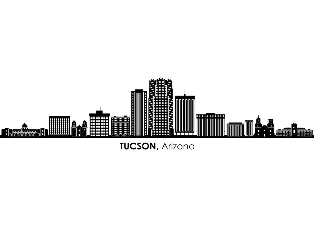 TUCSON Arizona USA SKYLINE City Outline Silhouette Vector Graphic Svg ...