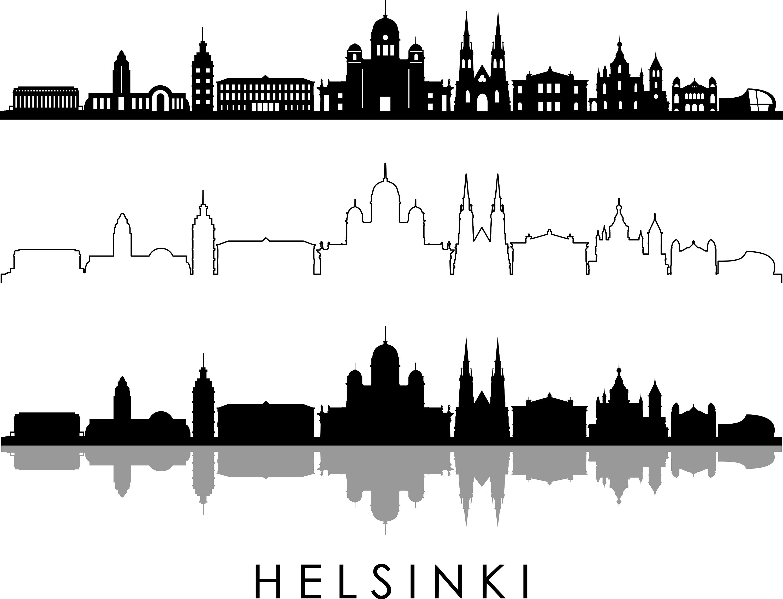 HELSINKI Finland City SKYLINE Outline Silhouette Vector Svg Eps Jpg Png ...
