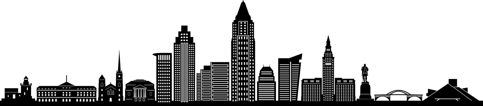 CLEVELAND SKYLINE Outline Silhouette Vector Svg Eps Jpg Png - Etsy