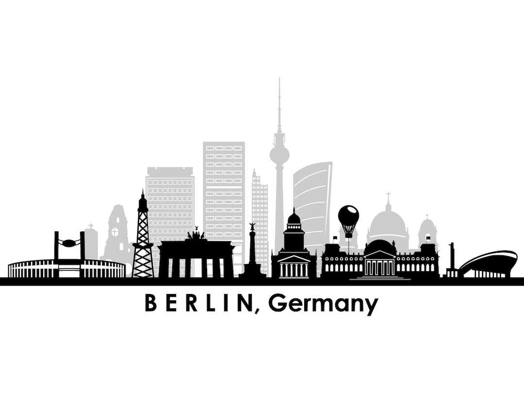 BERLIN Capital Germany SKYLINE City Outline Silhouette Vector Graphic ...