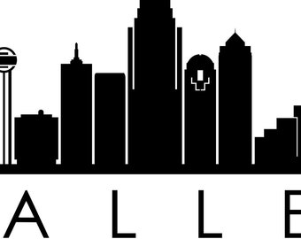 Dallas Skyline Outline Svg - Etsy
