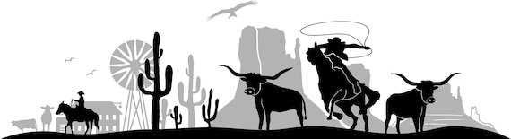 Cowboy Lasso Silhouette