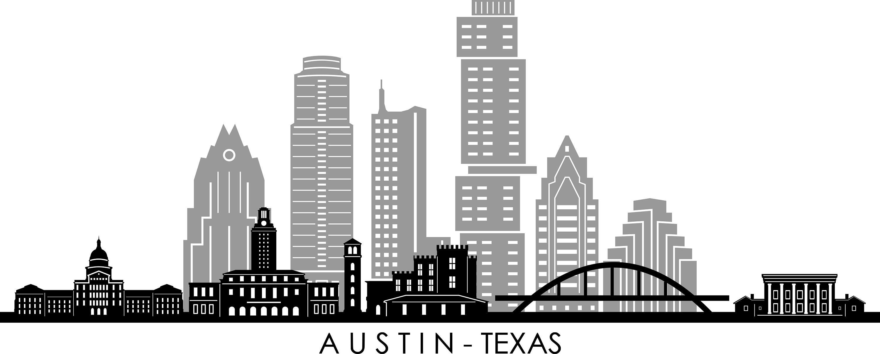 AUSTIN Texas USA SKYLINE City Outline Silhouette Vector Graphic Svg Eps ...