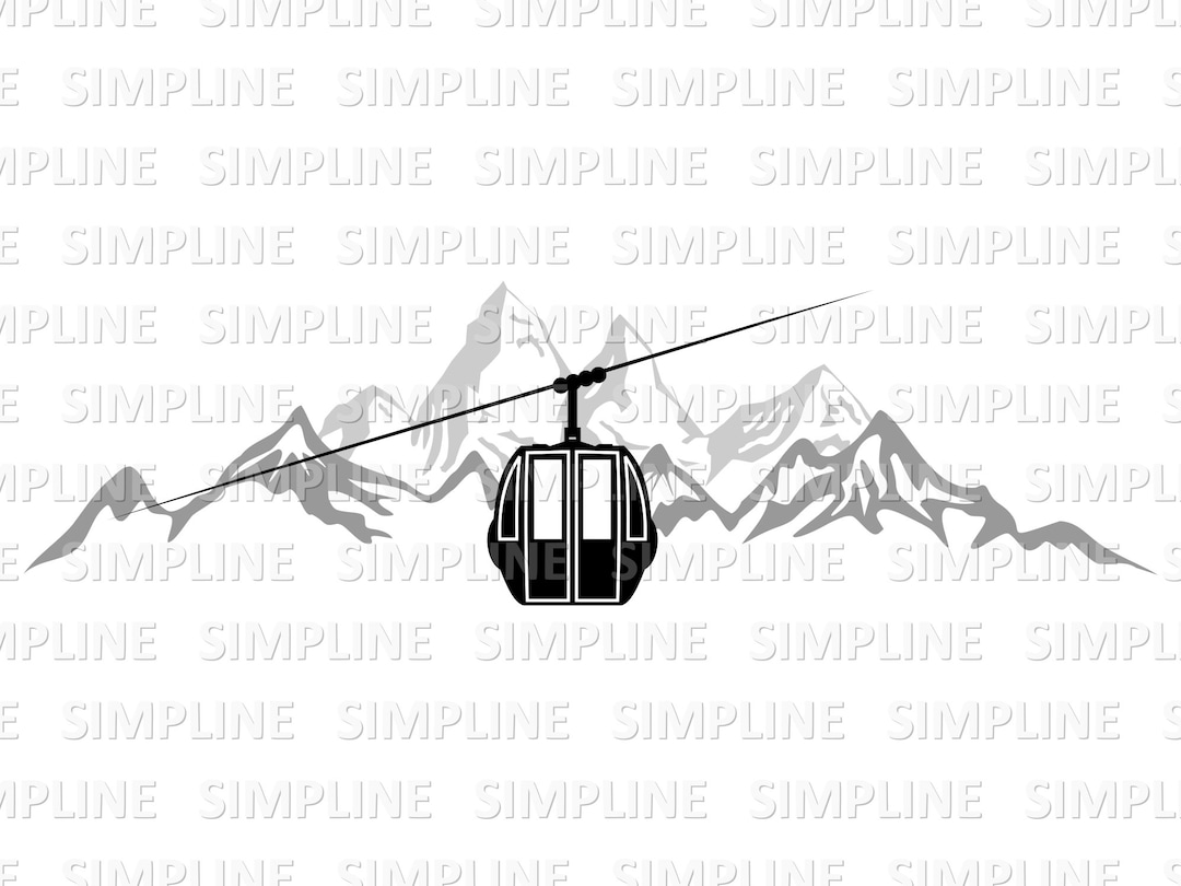 BERGE GONDEL Seilbahn Silhouette Vektor Grafik svg eps png - Etsy.de