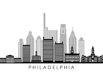 Philadelphia Graphic Skyline - Etsy