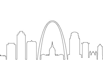 St. Louis Skyline Silhouette Vector File - Etsy