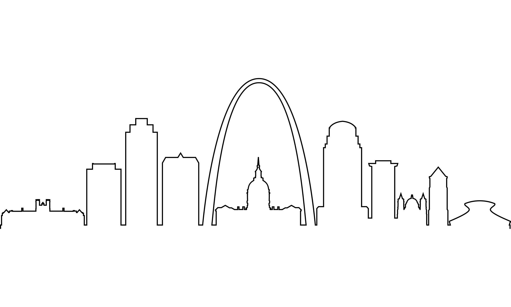 Saint LOUIS Missouri USA Line SKYLINE City Outline Silhouette Vector ...