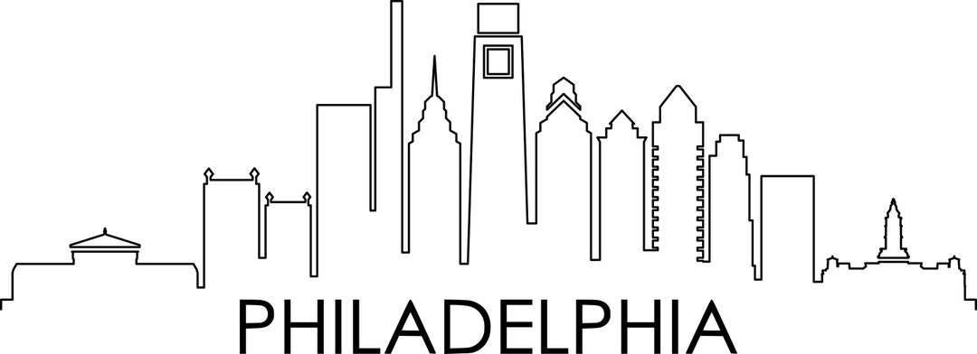 PHILADELPHIA City SKYLINE Outline Silhouette Vector Svg Eps Jpg Png - Etsy