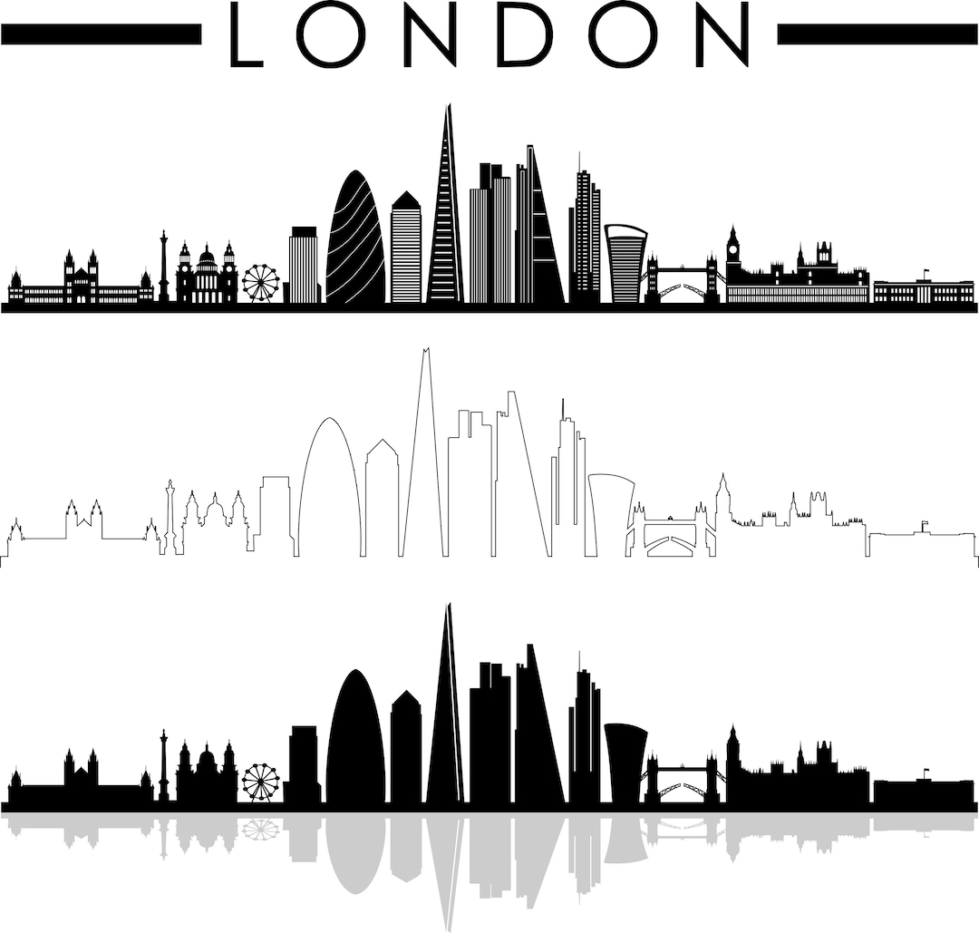 LONDON SKYLINE Outline Silhouette Vector Svg Eps Jpg Png - Etsy