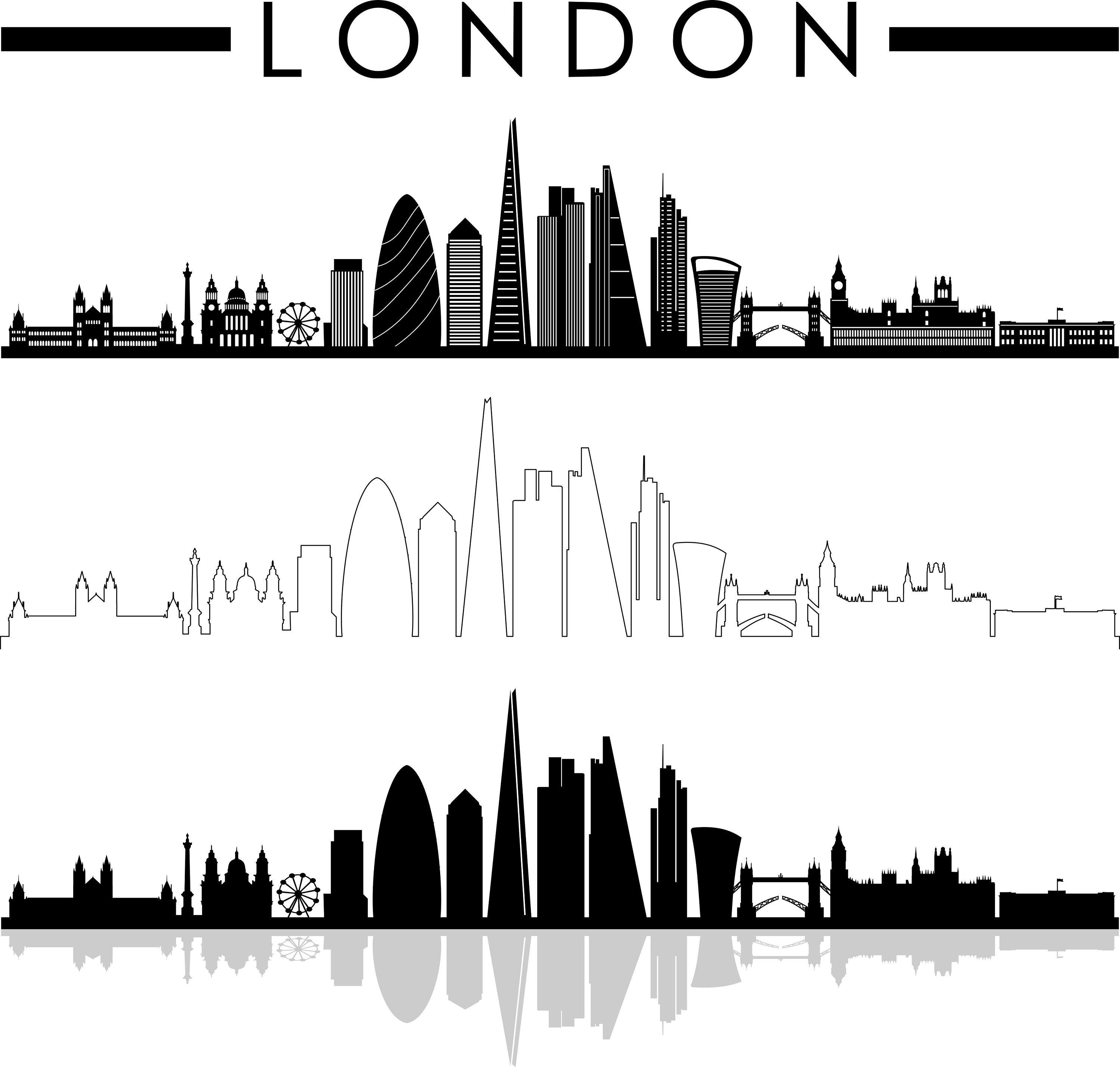 London Skyline Silhouette Vector