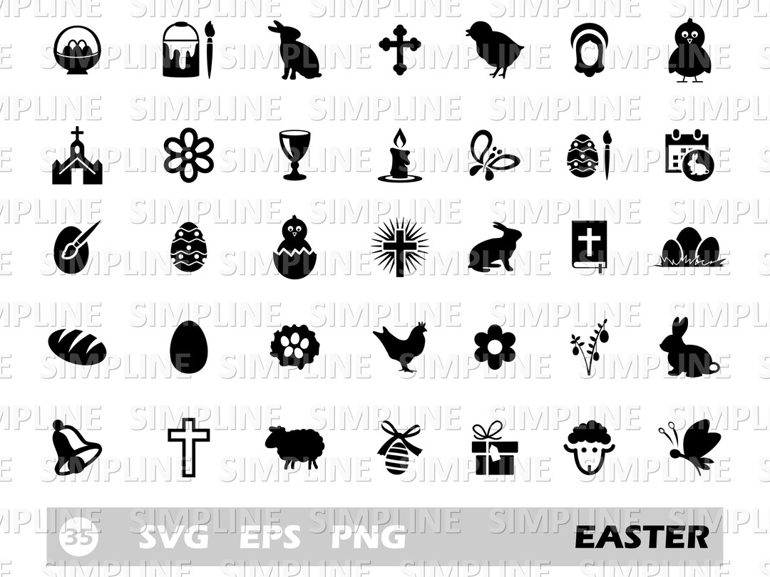 EASTER Spring ICON SET Svg Eps Png - Etsy