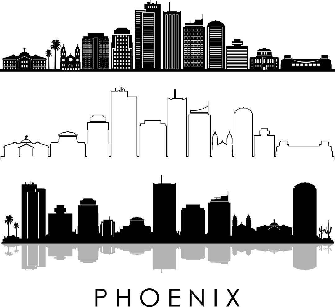 PHOENIX City SKYLINE Outline Silhouette Vector Svg Eps Jpg Png - Etsy
