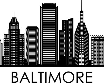 Baltimore Skyline Outline Svg - Etsy