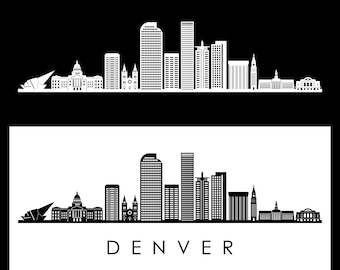 Denver Skyline Vector - Etsy