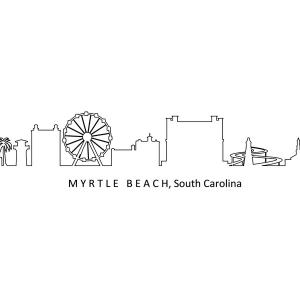 Myrtle Beach Skyline Vector - Etsy