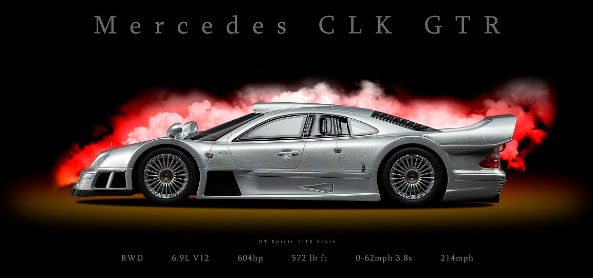 Mercedes Clk Gtr, Diecast Model by GT Spirit, Poster, Car Spec List ...
