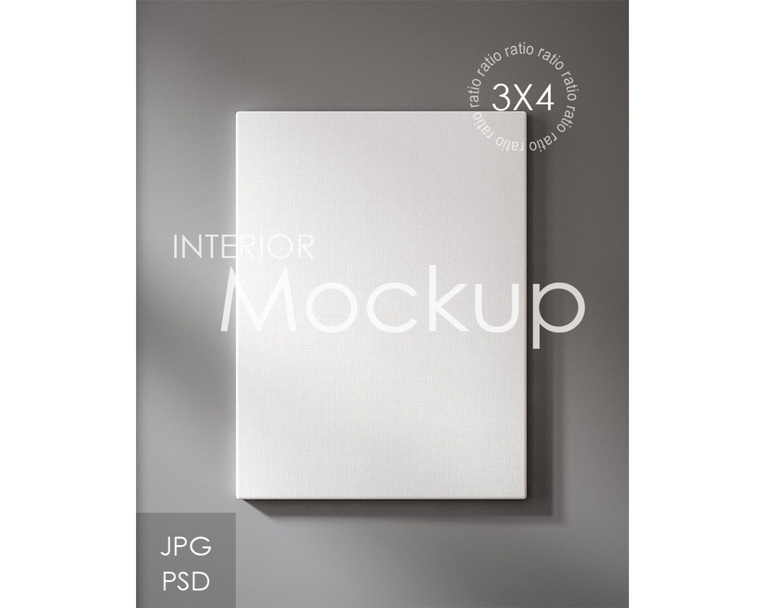 Canvas Mockup, 3x4 Ratio Frame Mockup, Poster Mockup, Canvas Mockup in ...