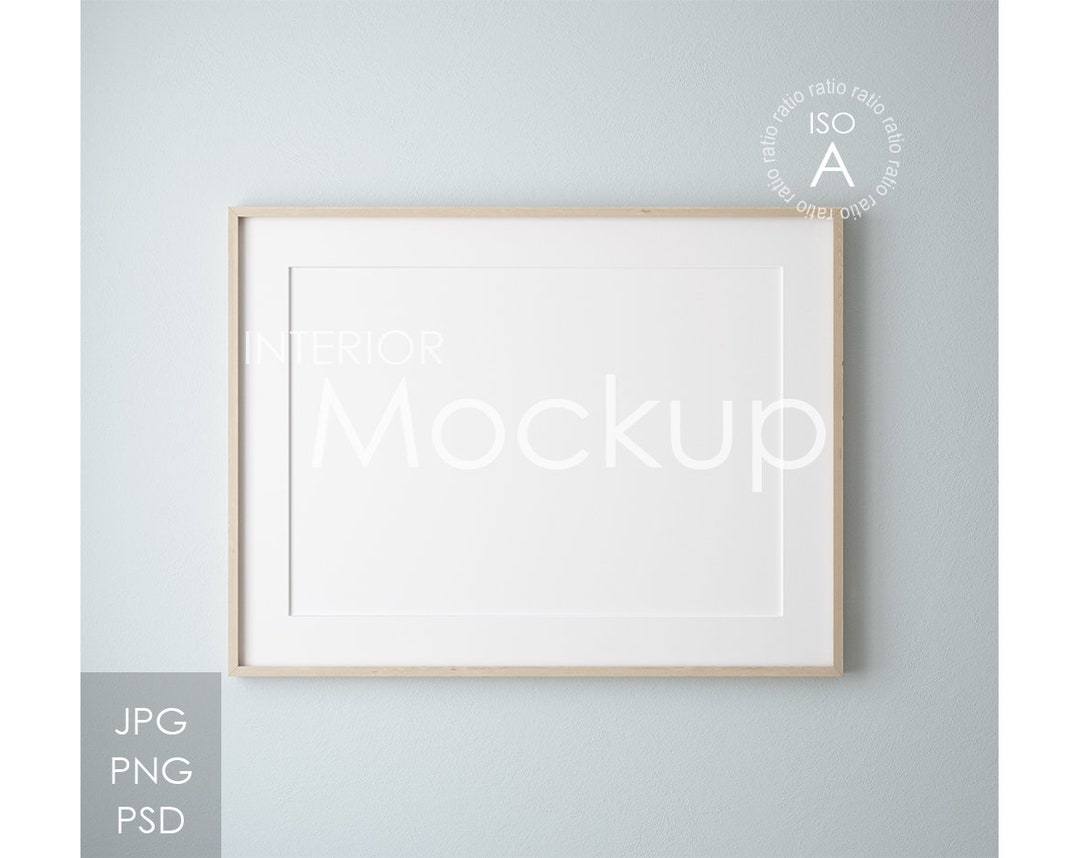 A (ISO) Frame Mockup, Wooden Frame Mockup, Living Room Mockup, Frame ...