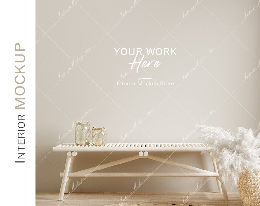 Empty Wall Mockup, Minimalist Mockup, Living Room Mockup, Interior ...