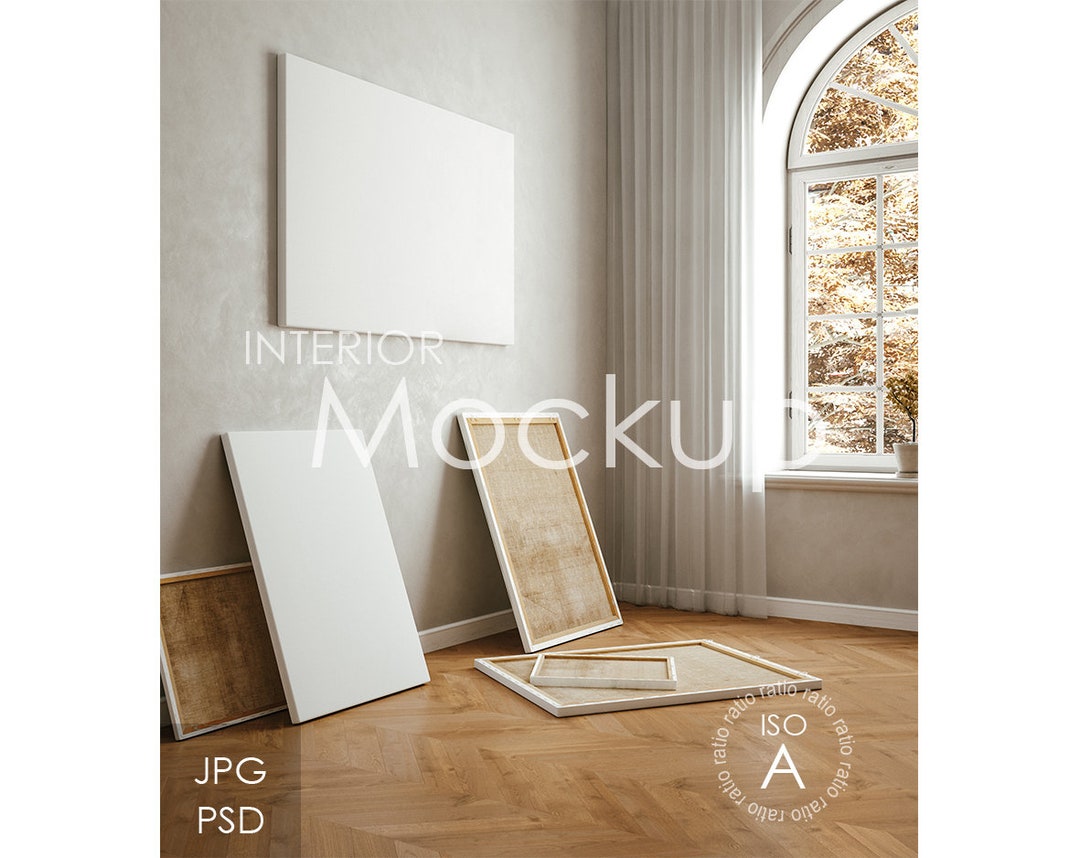 Canvas Mockup, 2x3 and A (ISO) Ratio Canvas Mockup, Poster Mockup ...
