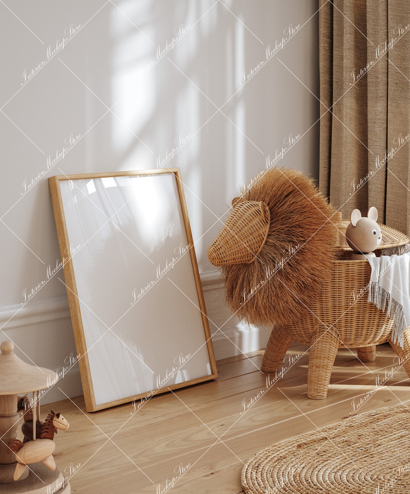 4x5 Ratio Wooden Frame Mockup, Poster Mockup, Frame Mockup in Home ...