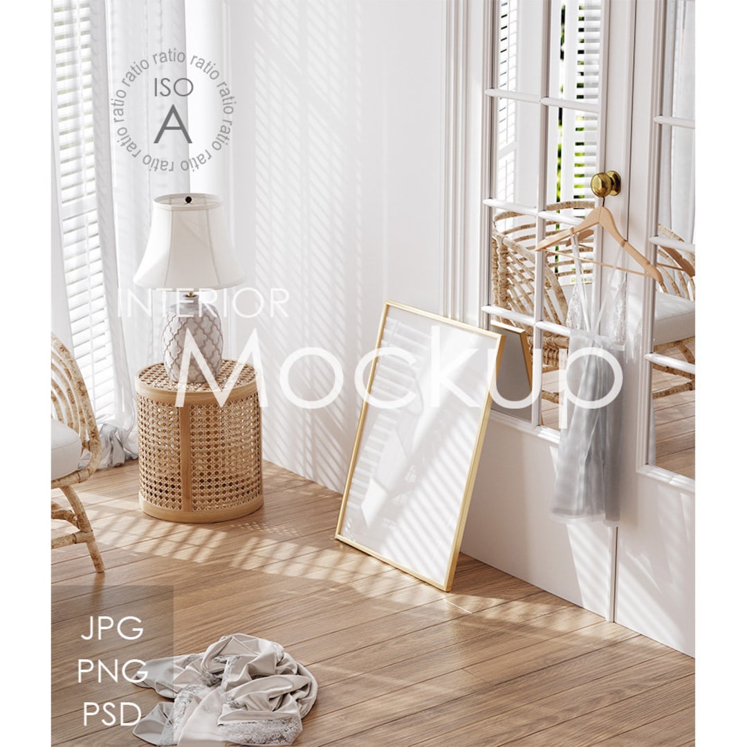 Vintage Frame Mockup, A ( ISO ) Ratio, Frame Template, Golden Frame ...