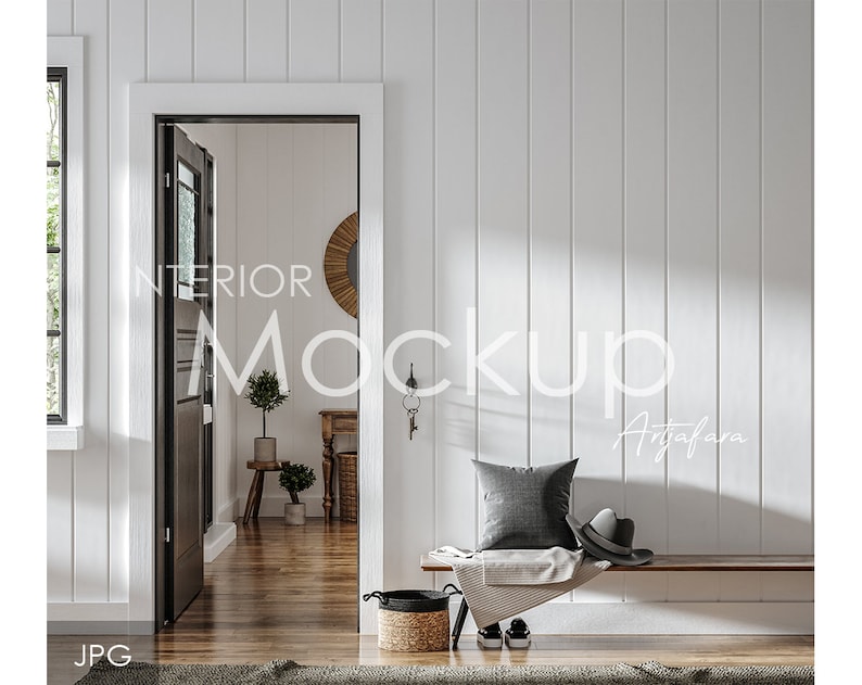 Blank Wall Mockup in Home Interior - Etsy