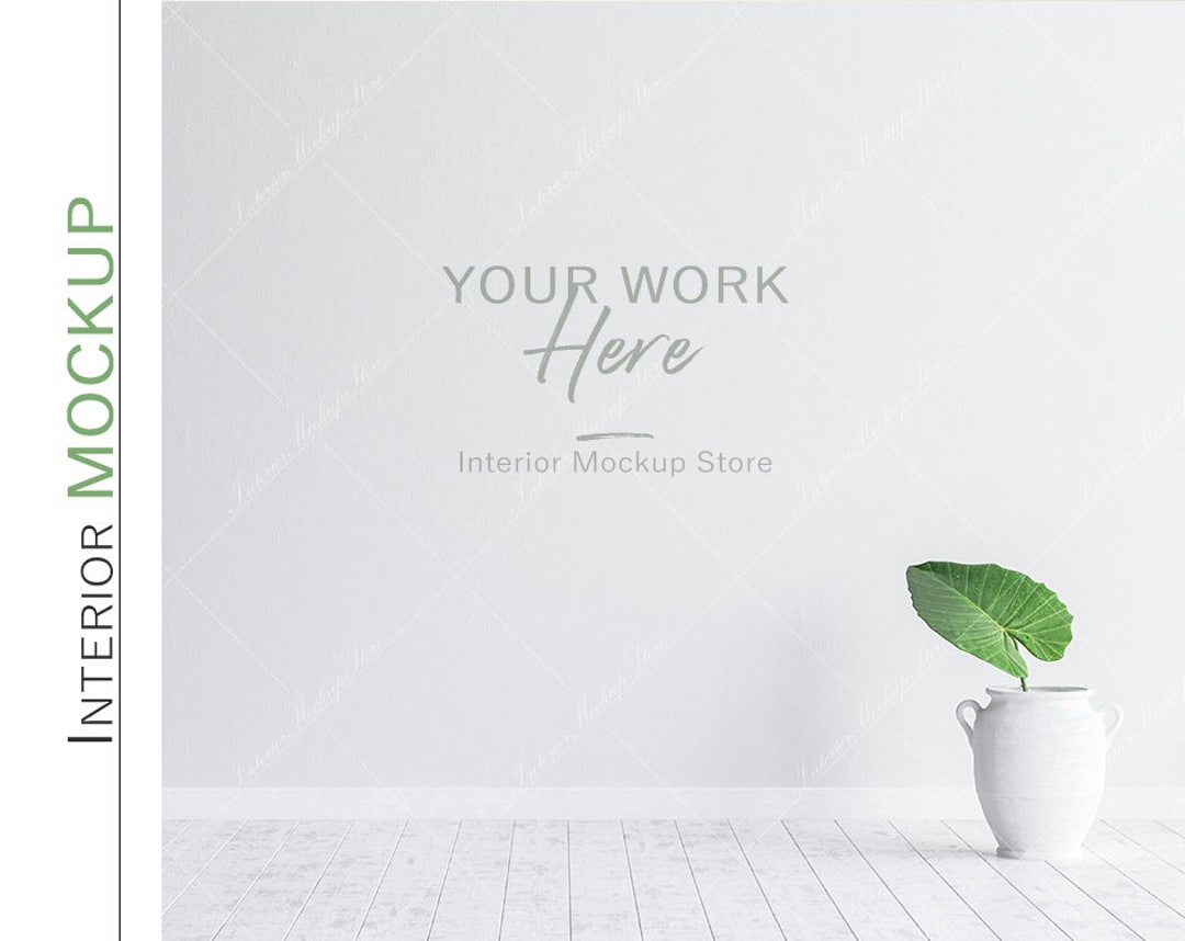 Empty Wall Mockup, Minimalist Mockup, Living Room Mockup, Interior ...