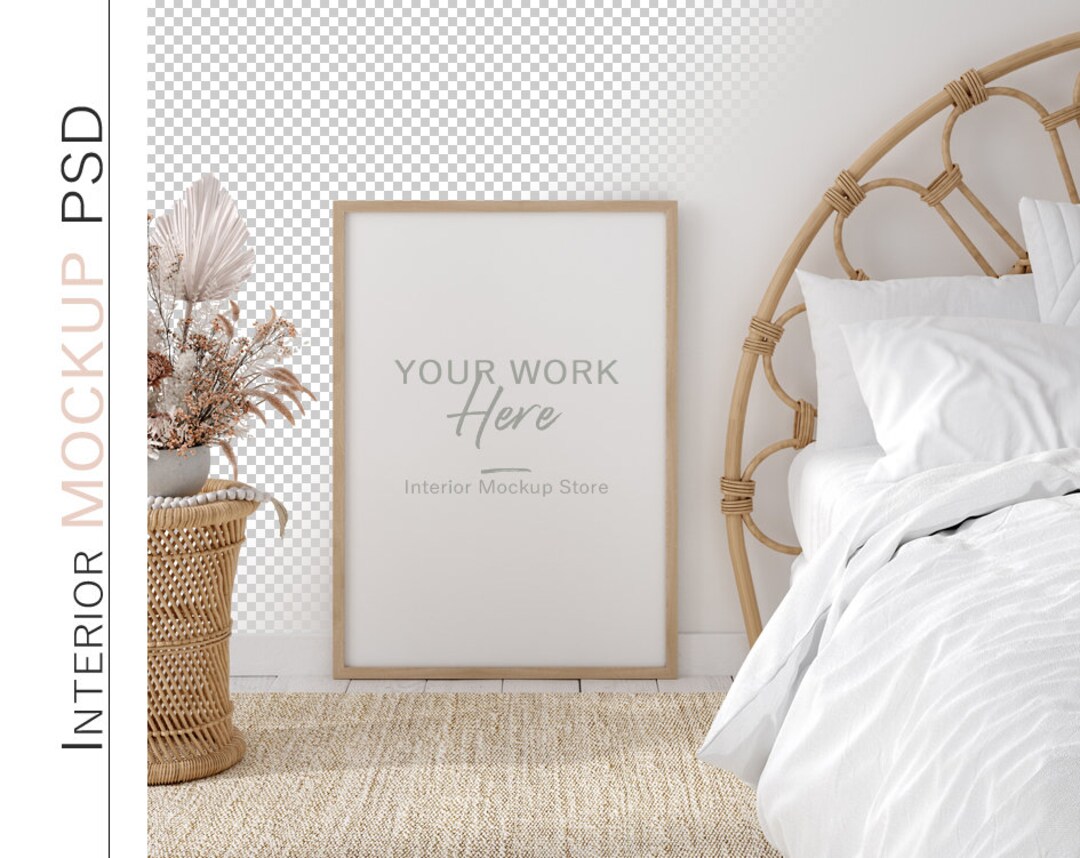 Coastal Boho Style Interior, Interior Wall Mockup, Poster Frame Mockup ...