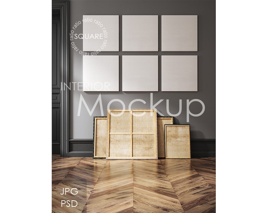 Square Canvas Mockup, Poster Mockup, Minimalist Mockup, Mockup in Home ...