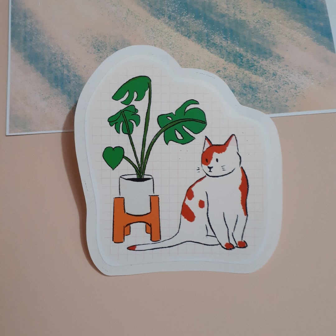 Adorable Cat Sticker Sketchbook Sticker Weatherproof Stickers ...