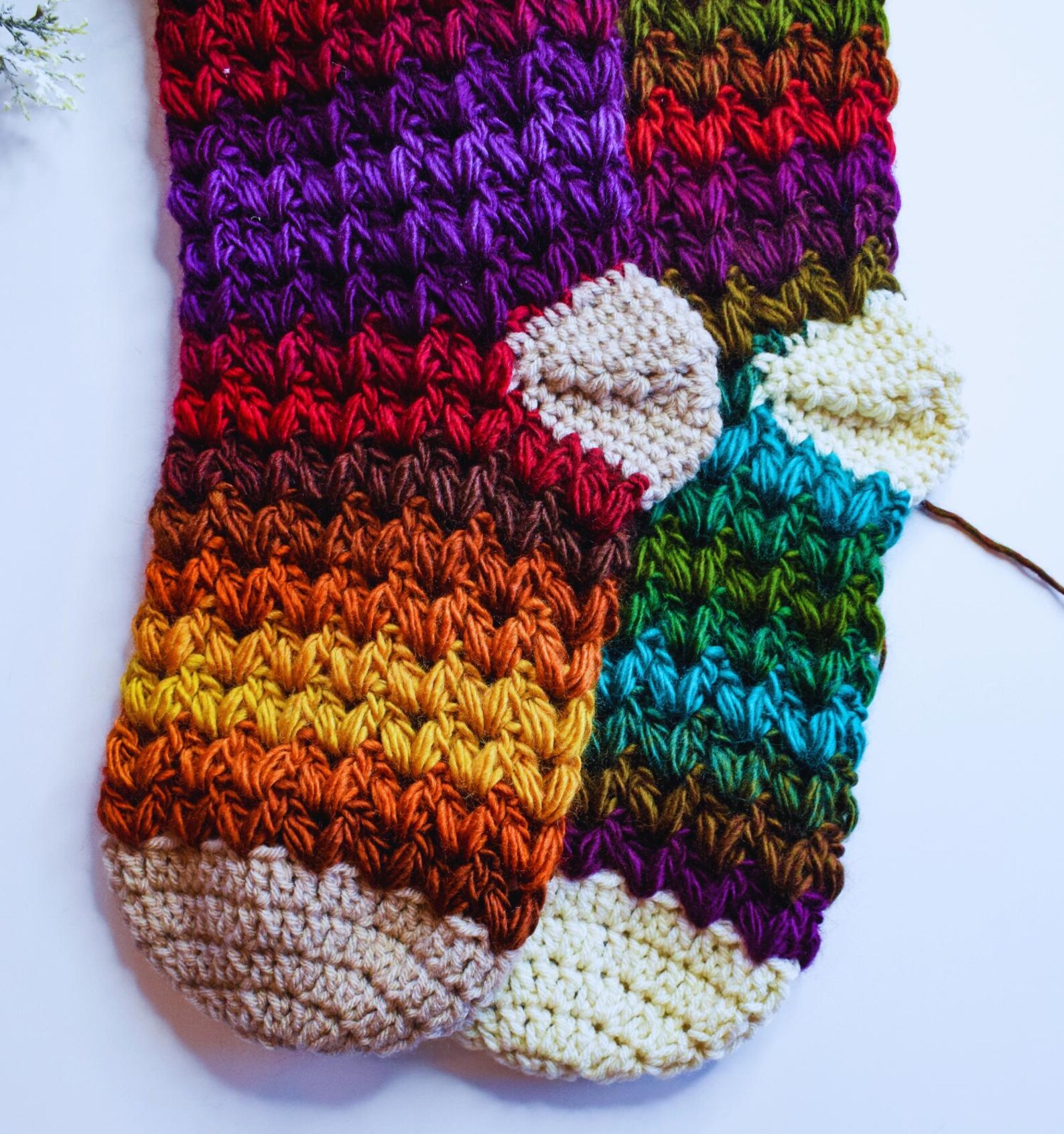 CROCHET PATTERN+ VIDEO/ Northern Lights Puff Christmas Stocking ...