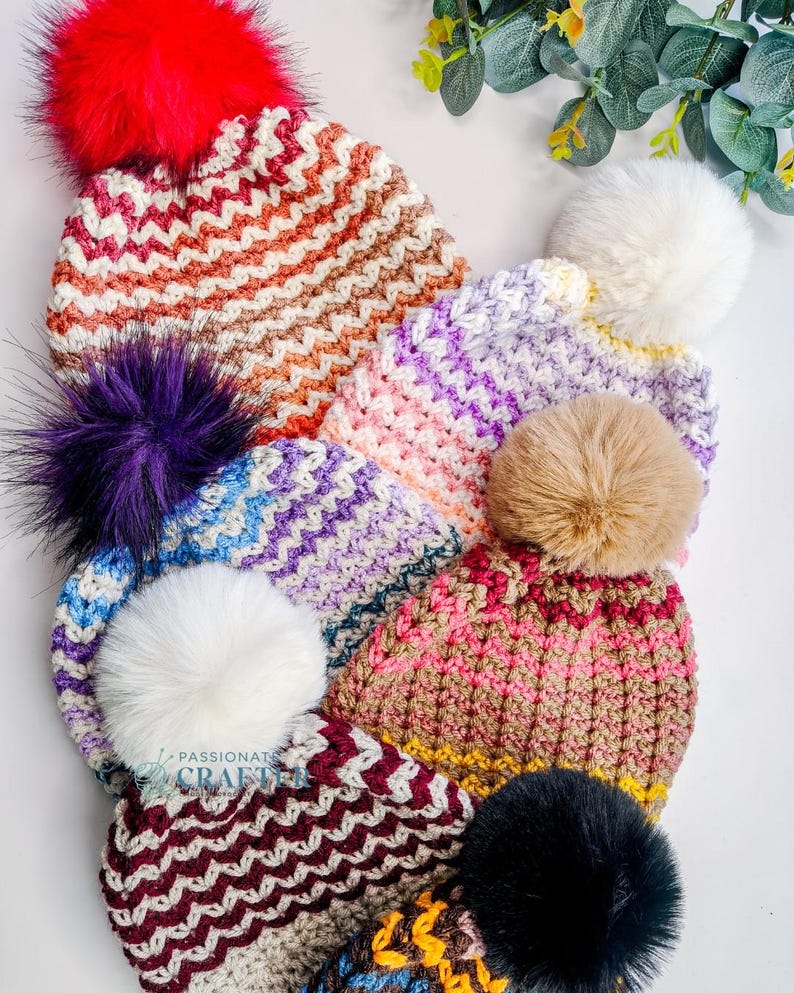 Zig Zag Crochet Beanie Pattern + Video Tutorial | Easy Textured Hat ...