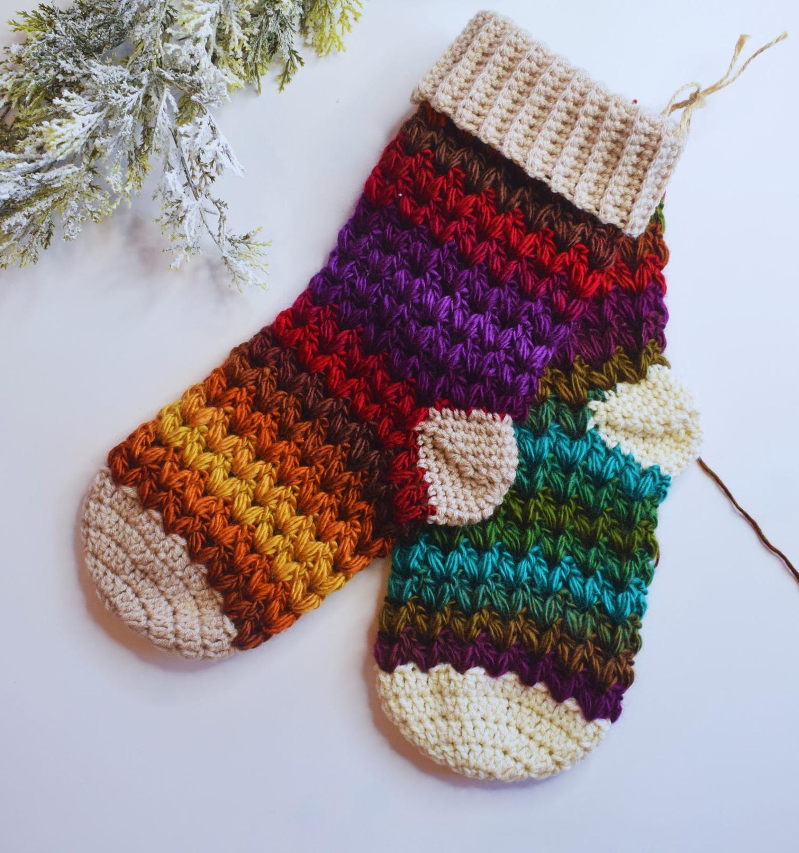 CROCHET PATTERN+ VIDEO/ Northern Lights Puff Christmas Stocking ...