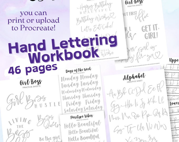Hand Lettering Practice Workbook, Calligraphy Practice Sheets - Etsy