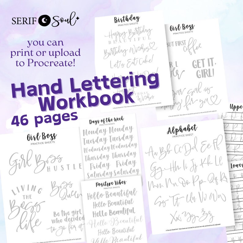 Hand Lettering Practice Workbook, Calligraphy Practice Sheets - Etsy