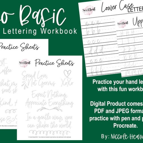 Bounce Hand Lettering Workbook Practice Sheets - Etsy