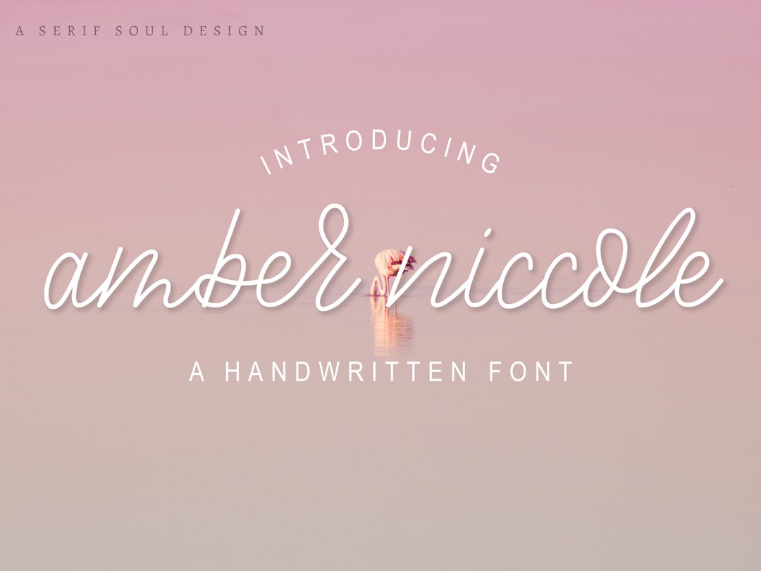 Amber Niccole Hand Lettered Font, Cursive Font, Calligraphy Font, OTF ...
