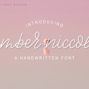 Amber Niccole Hand Lettered Font, Cursive Font, Calligraphy Font, OTF ...