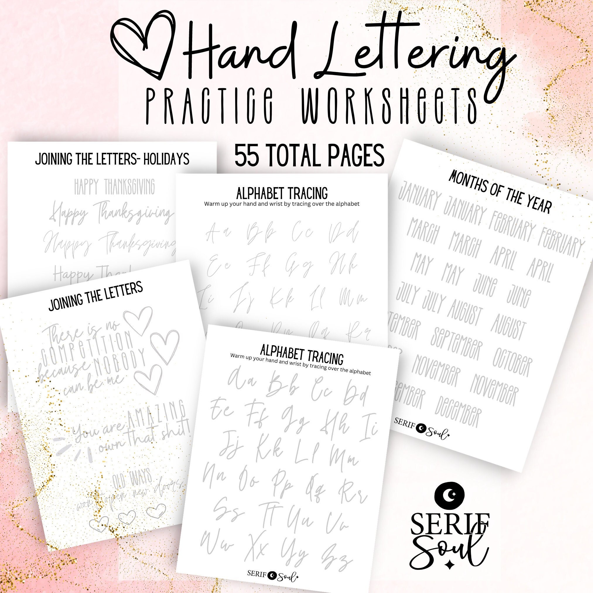 Hand Lettering Workbook | Lettering Combos | PDF | PNG | Calligraphy ...